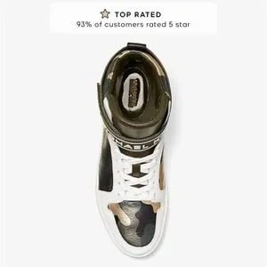 Michael Kors | Shoes | Michael Kors Green Camouflage Hightop Sneakers ...